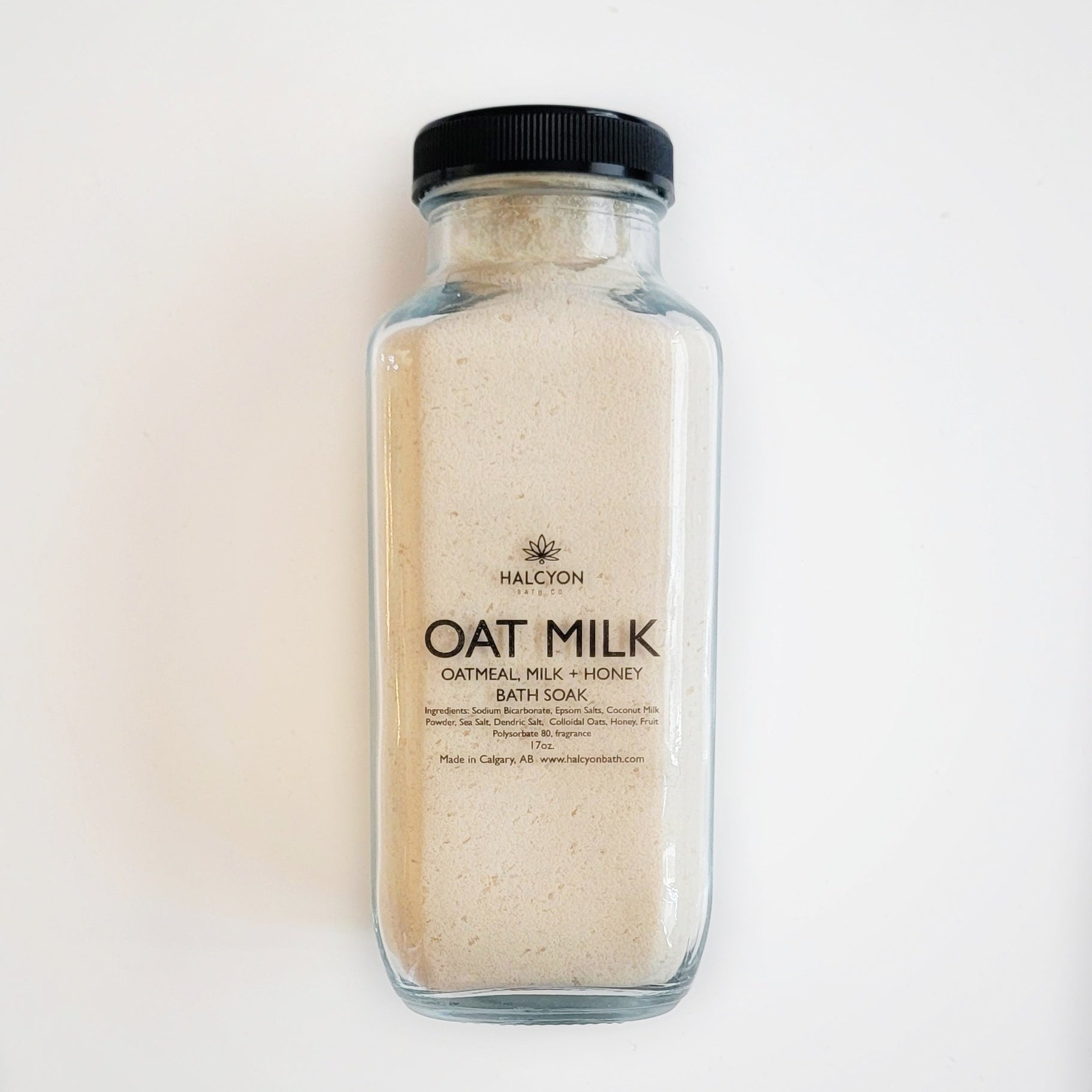 Oatmeal, Milk + Honey Soak 17oz glass bottle – Halcyon Bath Co.