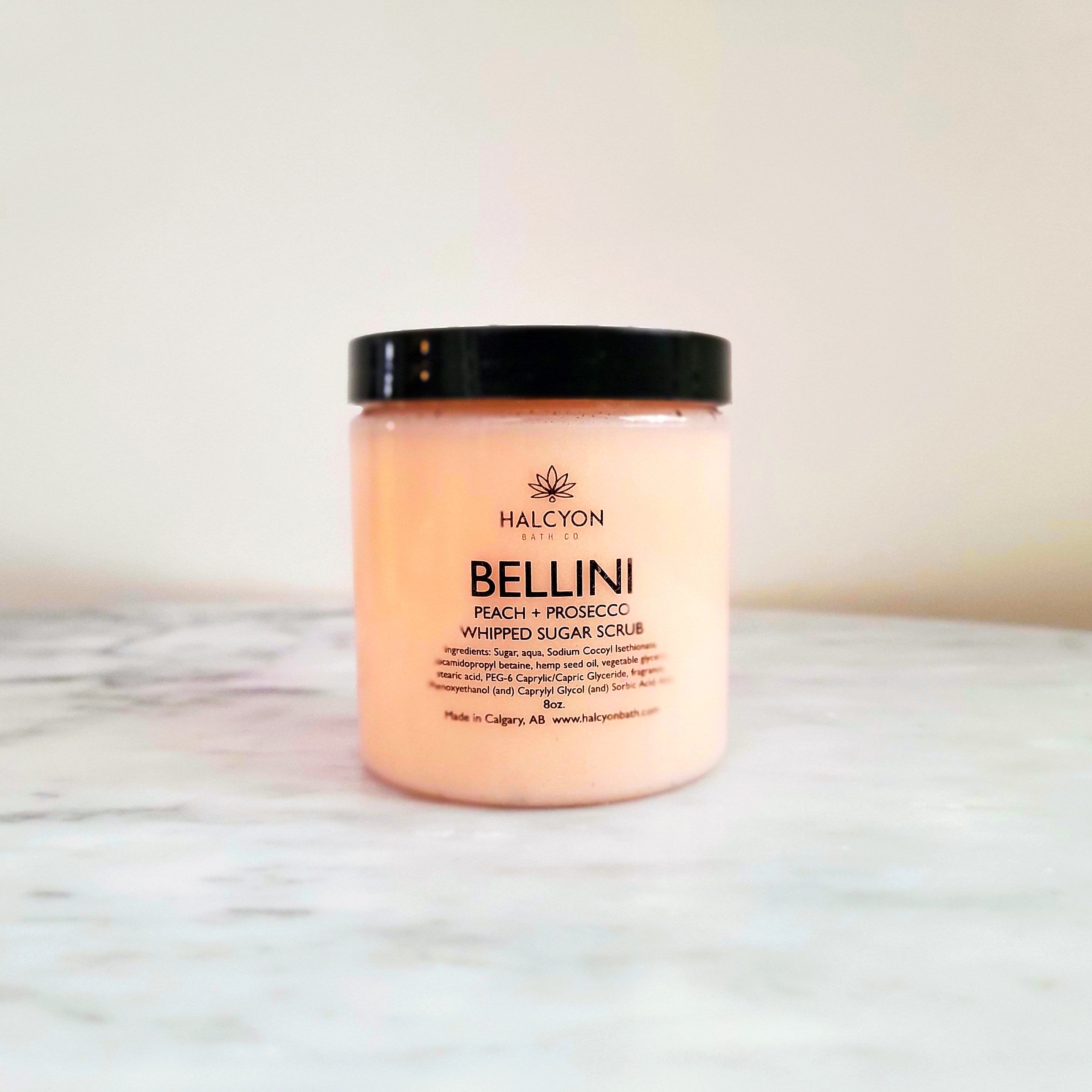 Bellini Whipped Foaming Sugar Scrub 8oz. – Halcyon Bath Co.